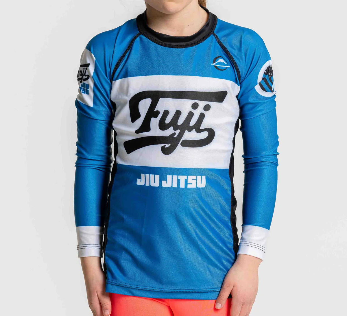 Fuji Sports Jiu Jitsu Script Flex Lite Long Sleeve Rashgaurd Blue — BJJ ...